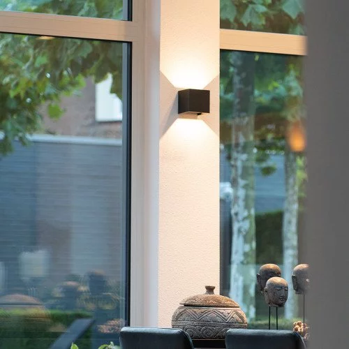 Moderne wandlamp Shift Zwart up & down muurlamp voor binnen