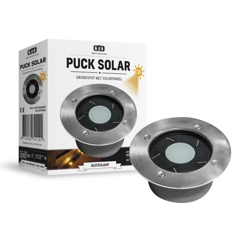 grondspot solar LED rond Puck solar | Nostalux.nl