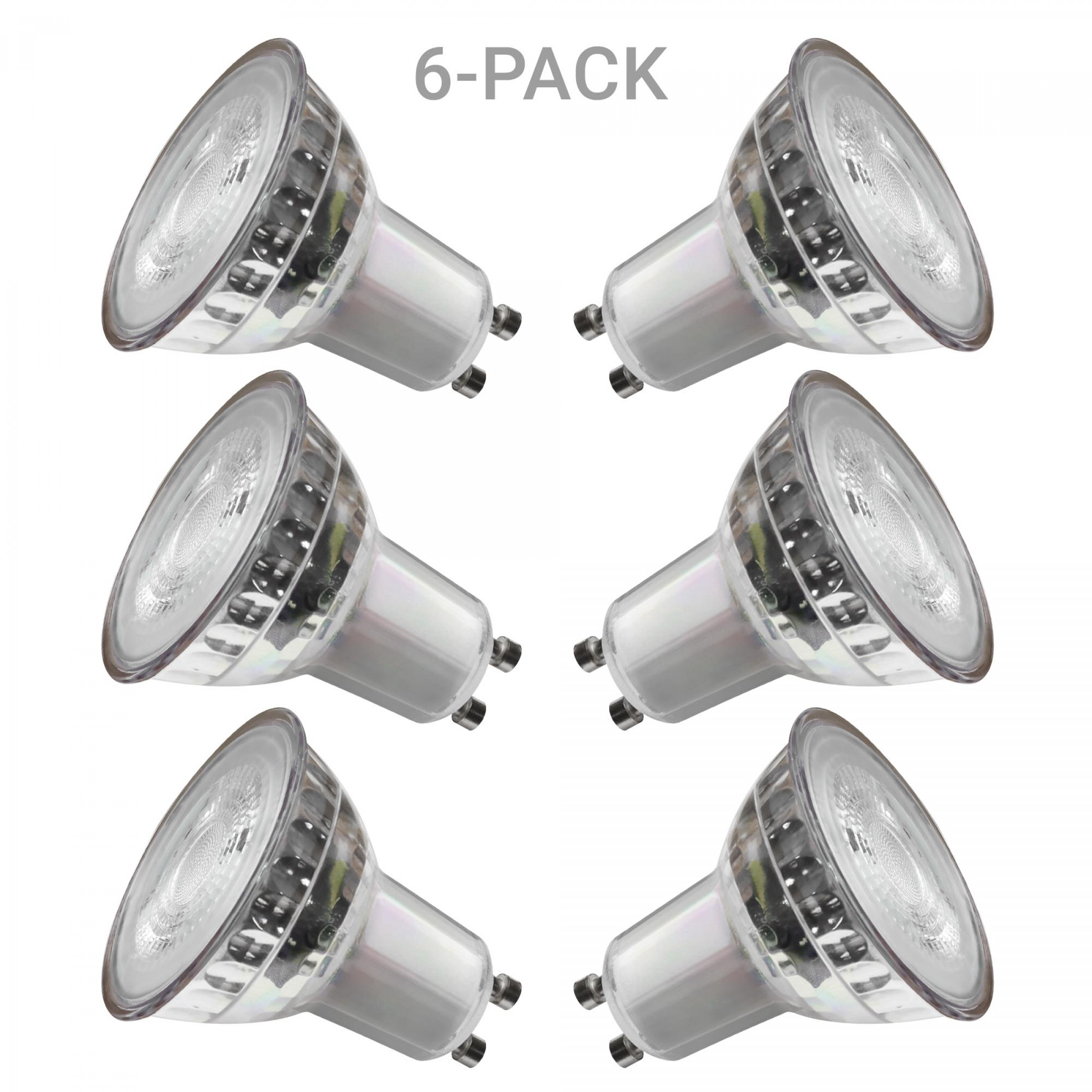 6-pack GU10 LED lamp Dimbaar | Volledig van glas | Nostalux.nl